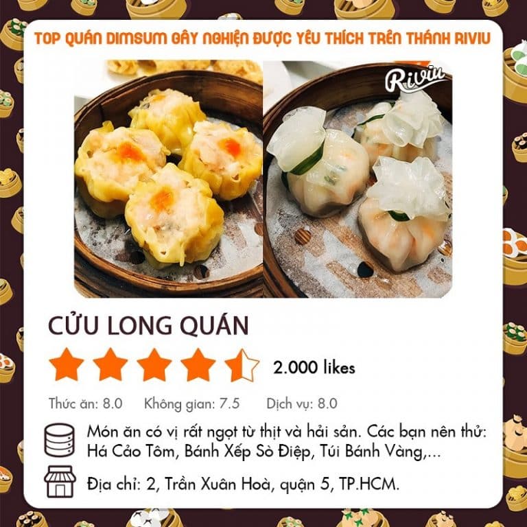 10 quán dimsum ngon ở Sài Gòn, review rầm rộ trên Thánh Rìviu
